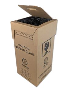 Glass Waste Bin with Lid And Liner - Haines Educational
